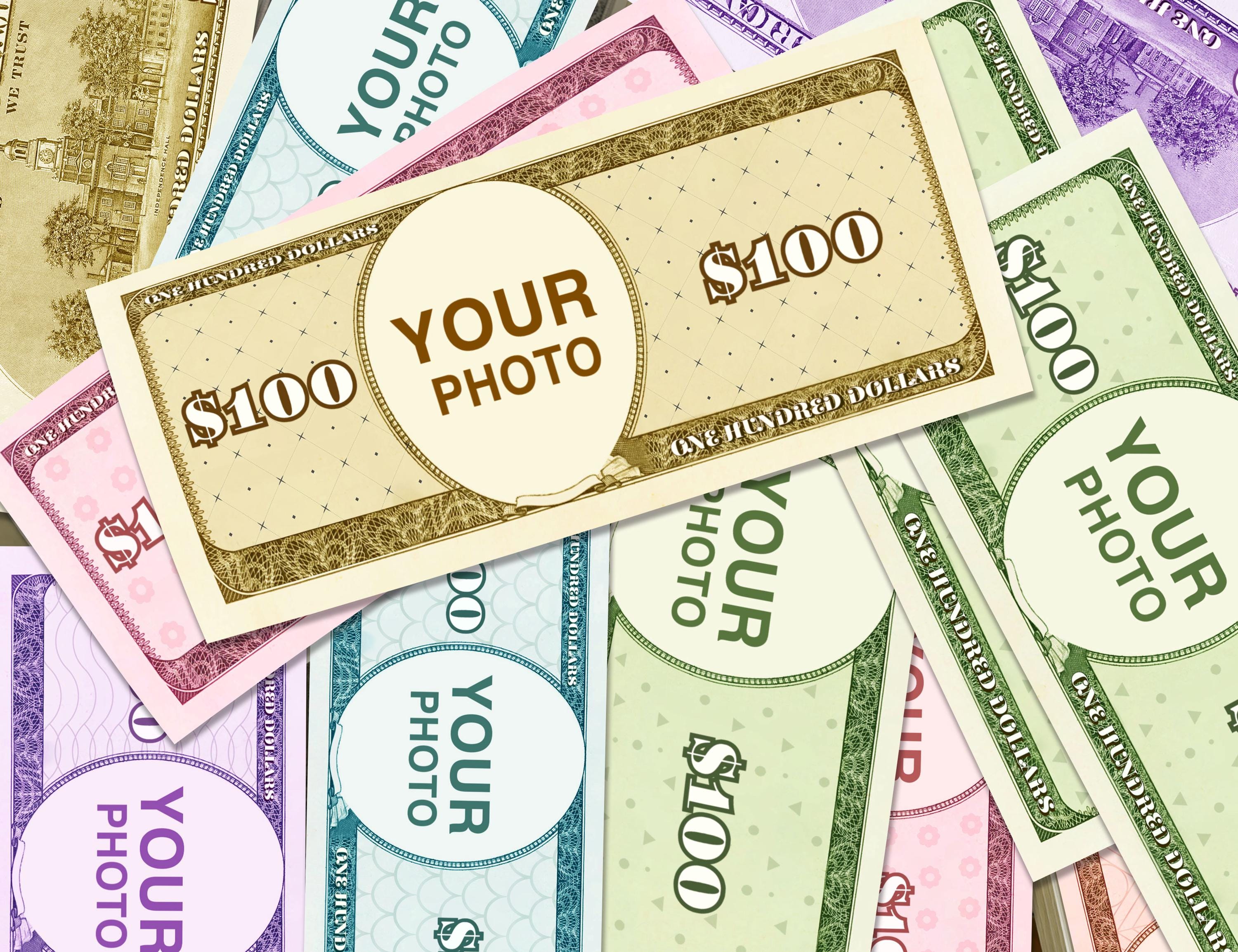 Personalized Face on Dollar Bill, Custom Play Money for Birthday ...