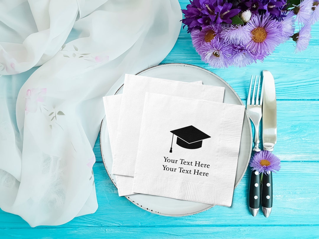 Custom Graduation Napkins in Bulk/grad Napkins/convocation Favor ...