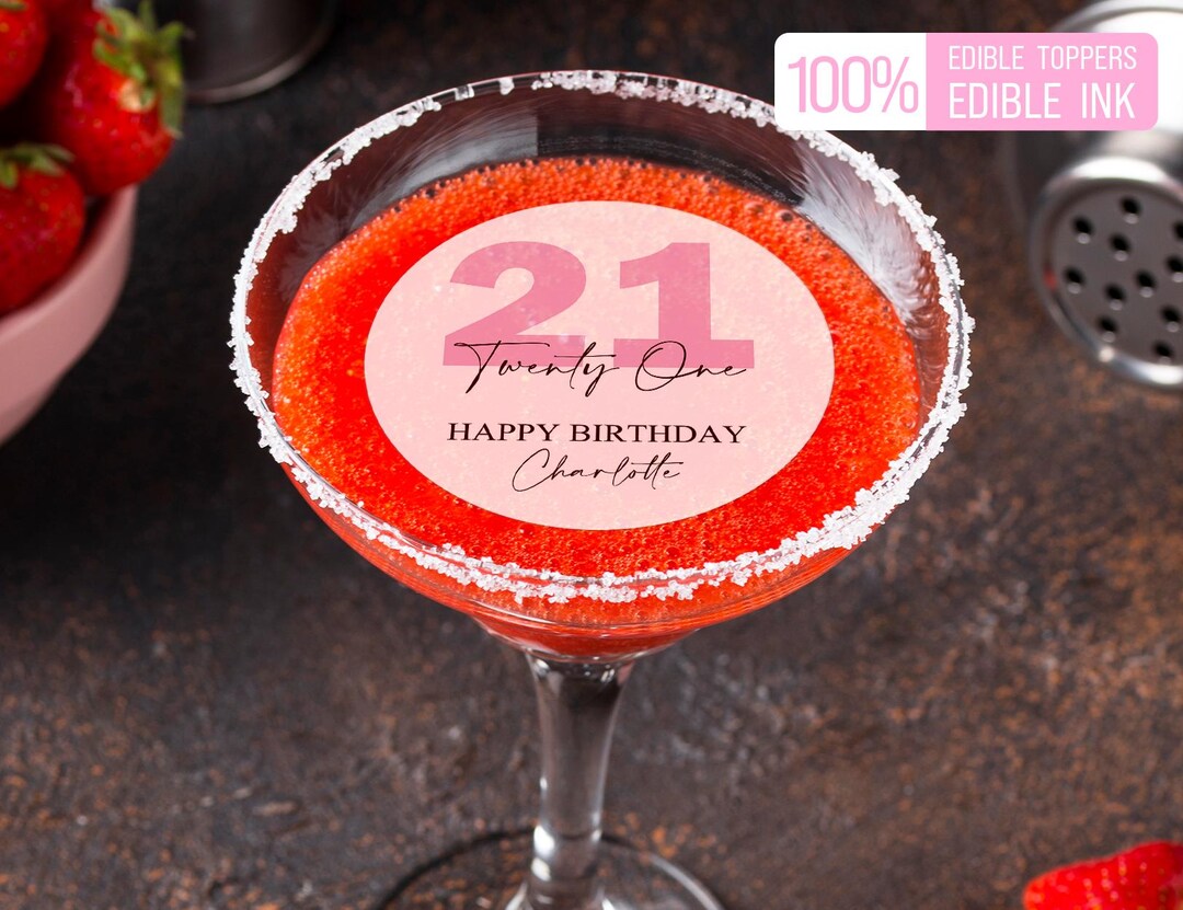 Custom 21st Birthday Drink Toppers | 21st Birthday Party Decorations ...