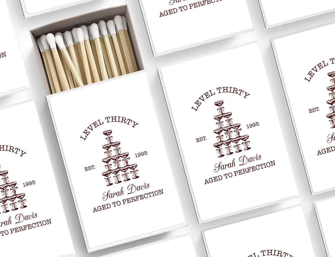 Personalized Matchboxes/aged to Perfection Birthday Favor/bulk Birthday ...