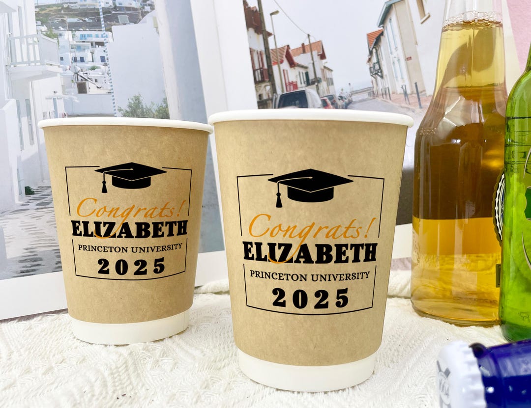 Class of 2025, Custom Coffee Graduation Party Paper Cups for Graduation ...