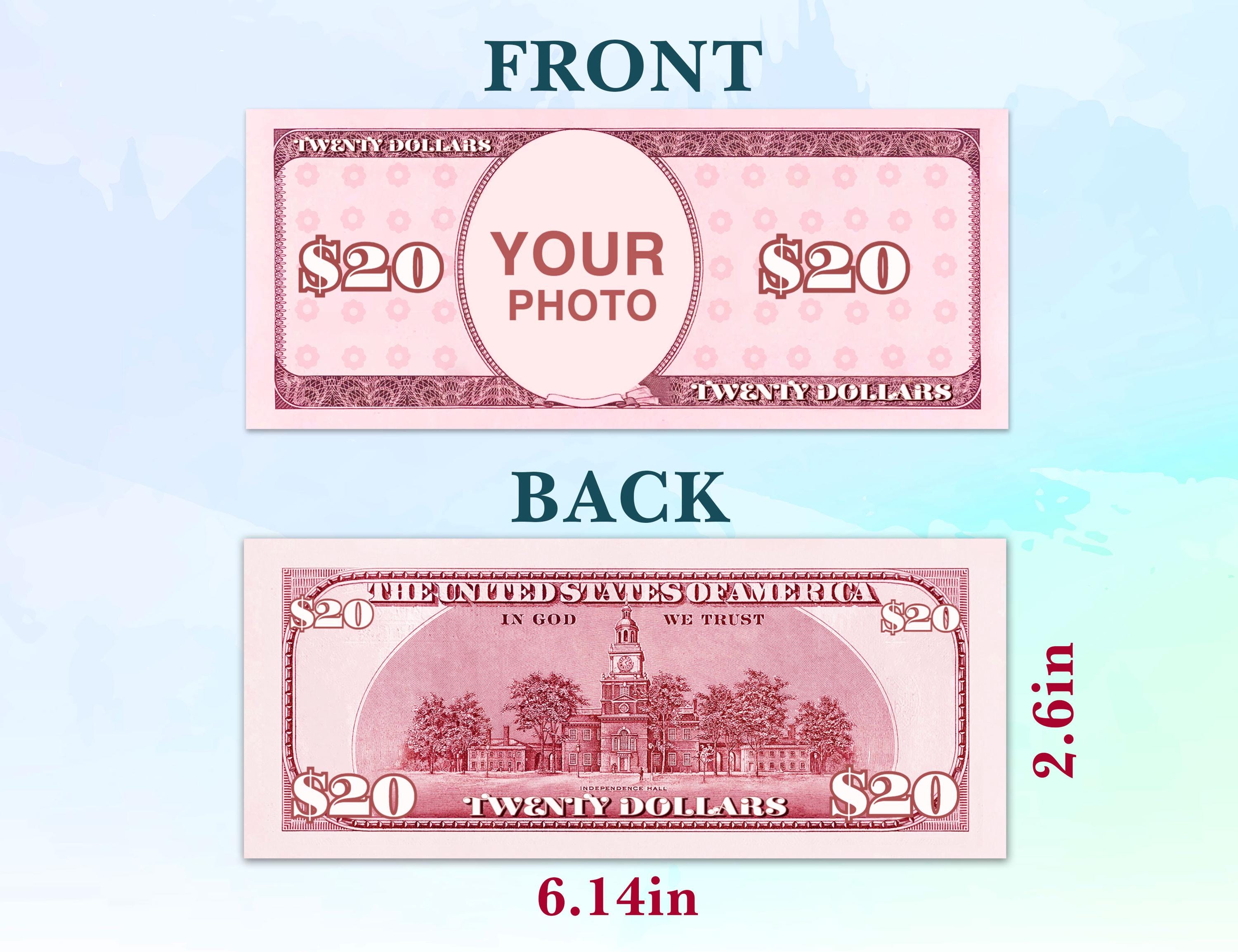Personalized Face on Dollar Bill, Custom Play Money for Birthday ...