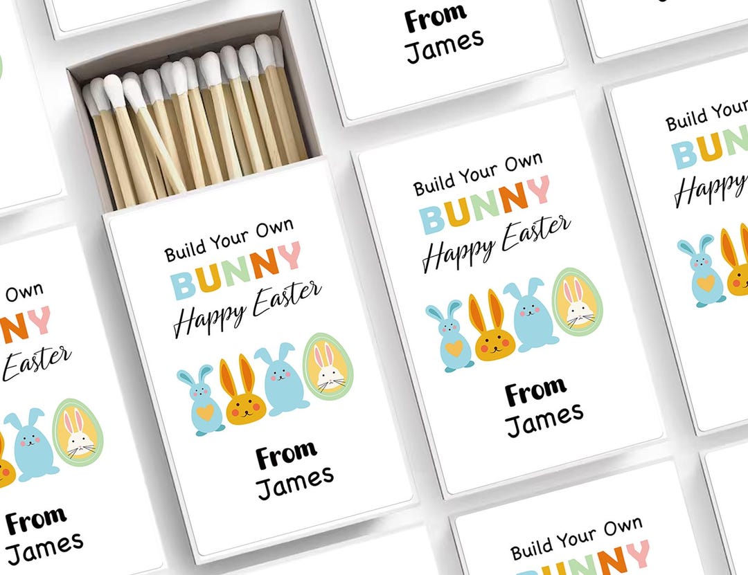 Customized Easter Themed Matchbox, Bunny Design Matchbooks Art, Easter ...