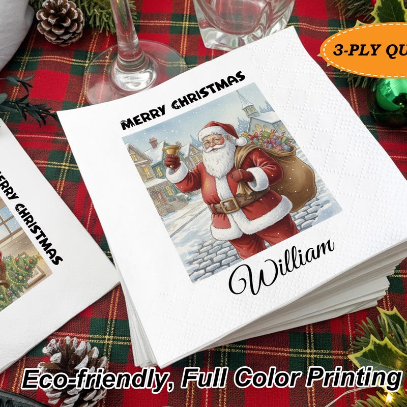 Black Santa Napkins - Etsy