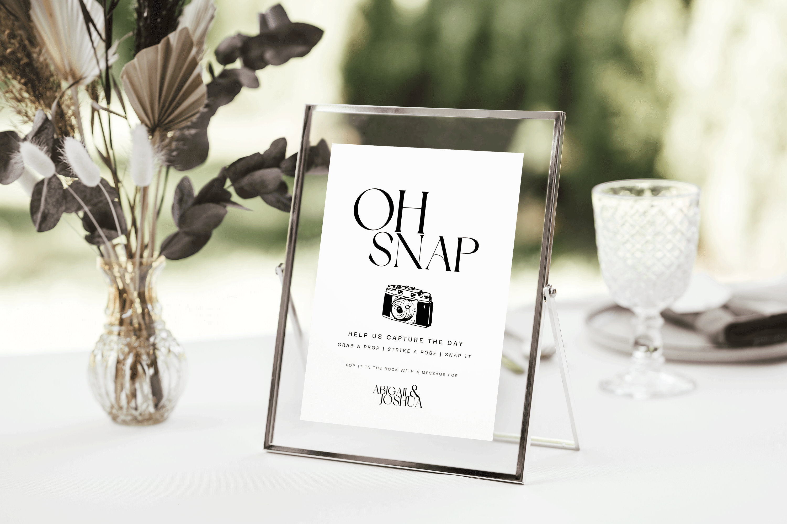 Wedding Photo Guest Book Sign, Capture the Day Sign Template, Oh Snap ...