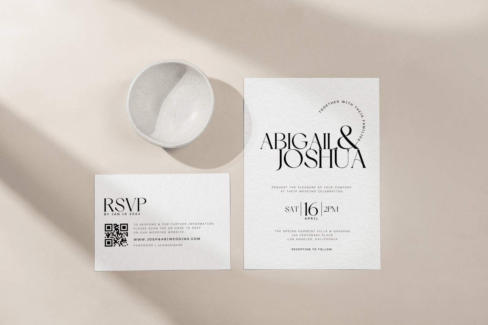 Minimal RSVP Card QR Code, Minimalist Wedding Response Card, Wedding ...