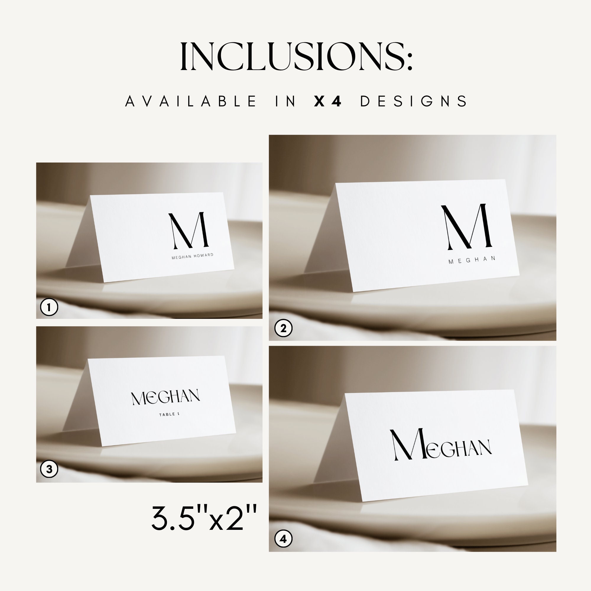 Minimalist Wedding Place Card Template, Wedding Place Card, Guest Name ...