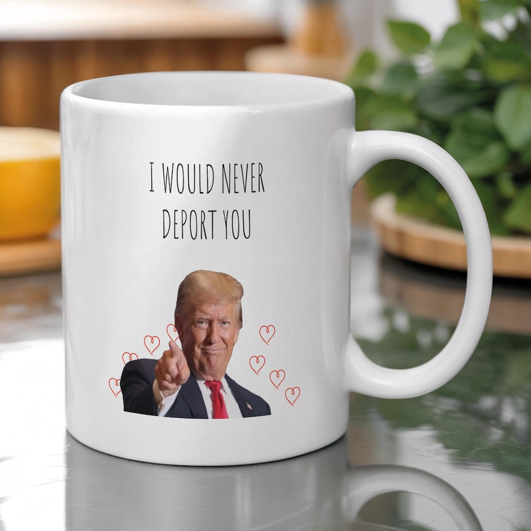 Political Mug With Trump Joke, Donald Trump Laughing Face Mug, Humorous ...