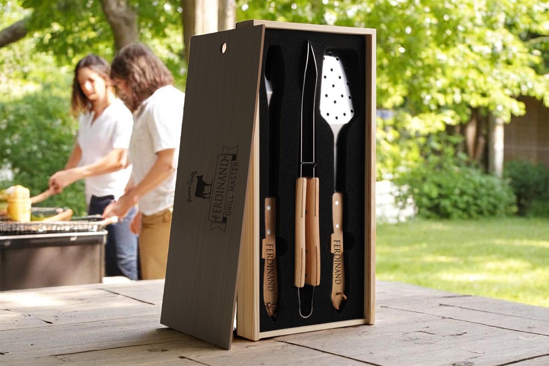 Engraved Handle BBQ Set, Personalized Barbeque Tool Set, Custom Grill ...