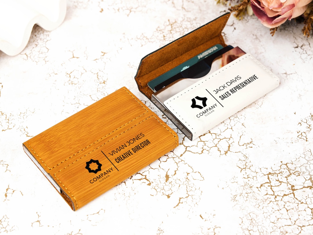 Personalized Business Card Case, Leather Business Card Holder, Card ...