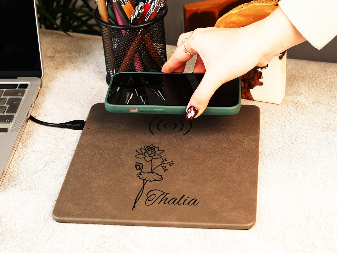Birth Flower Charging Pad, Custom Charger Mousepad, Wireless Mousepad ...