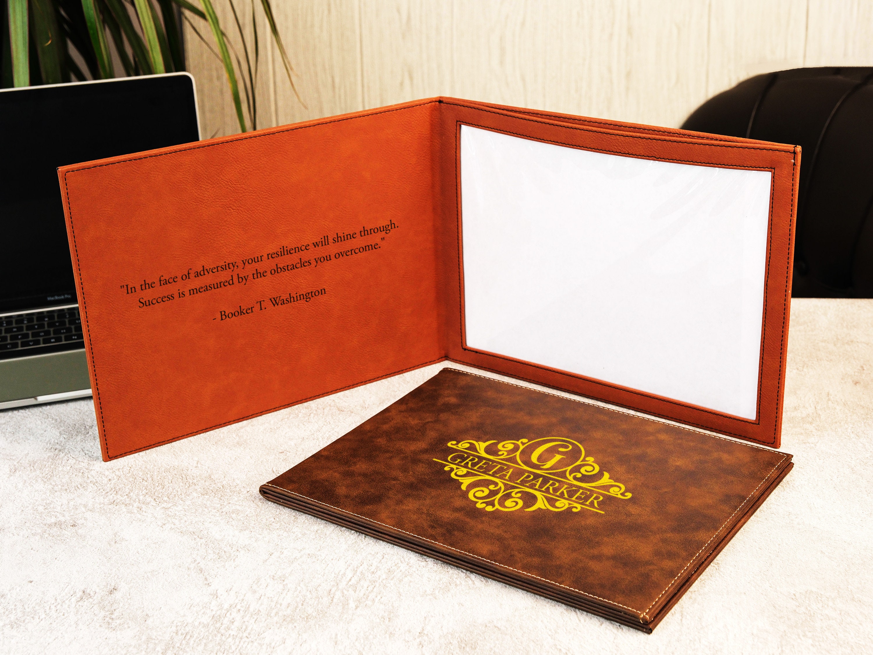 Engraved Leather Certificate Holder, Personalized Diploma Folder ...