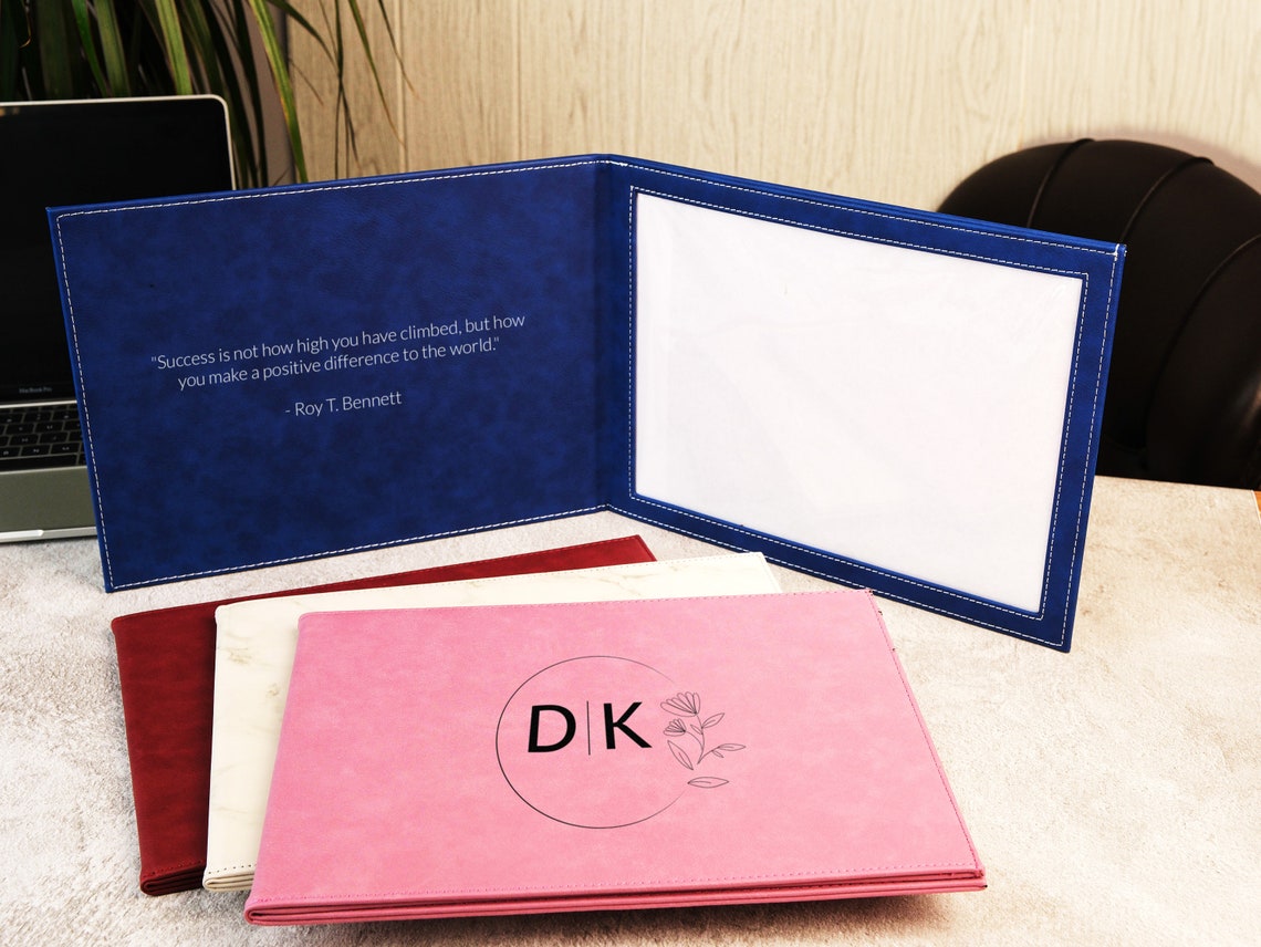 Engraved Leather Certificate Holder, Personalized Diploma Folder ...