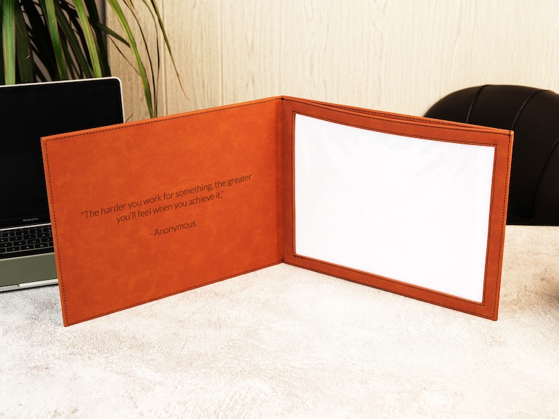 Engraved Leather Certificate Holder, Personalized Diploma Folder ...