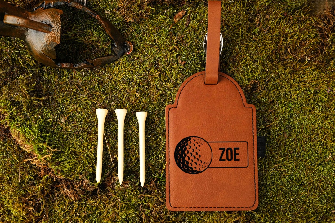 Engraved Leather Golf Bag Tag, Personalized Golf Bag Accessories, Golf ...