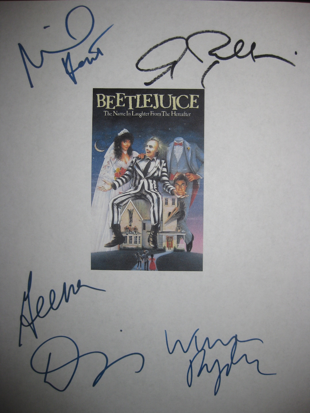 Beetlejuice Signed Film Movie Screenplay Script X4 Autograph Michael ...