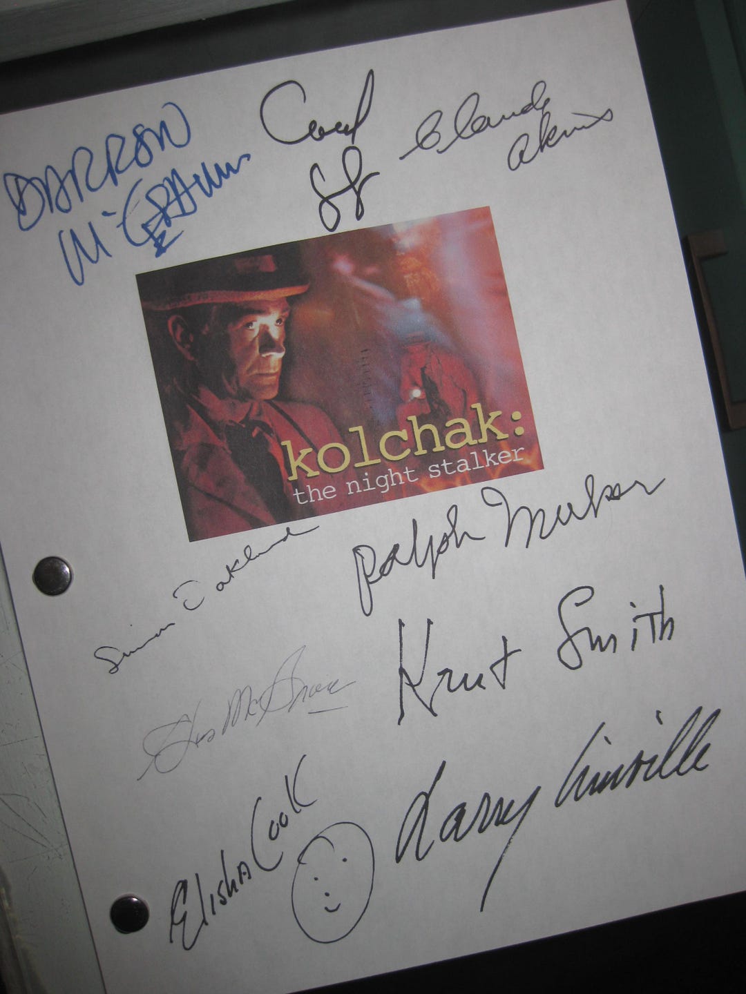 Kolchak: the Night Stalker Signed TV Movie Film Script Screenplay X9 ...