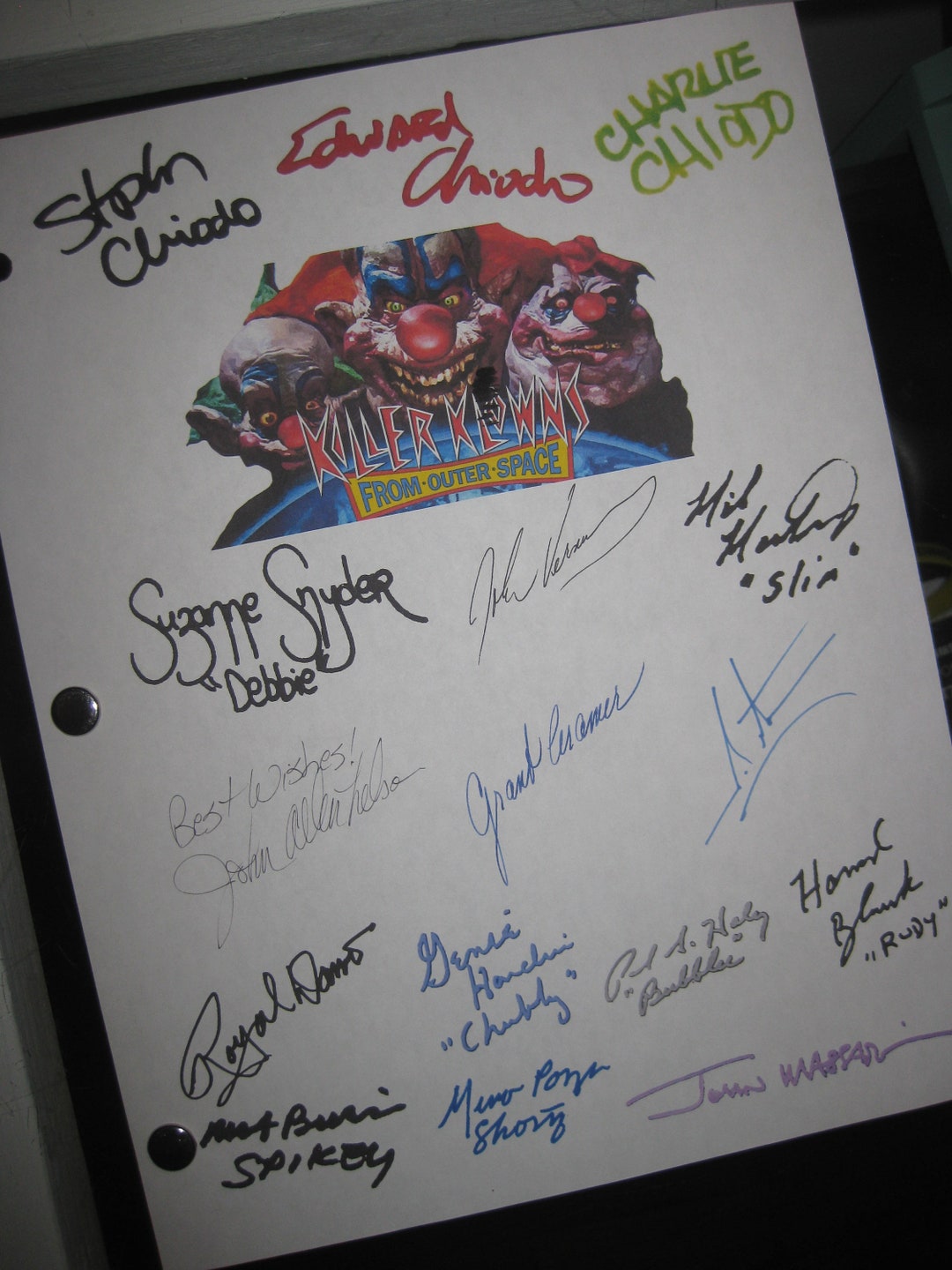 Killer Klowns From Outer Space Signed Movie Film Screenplay Script X16 ...