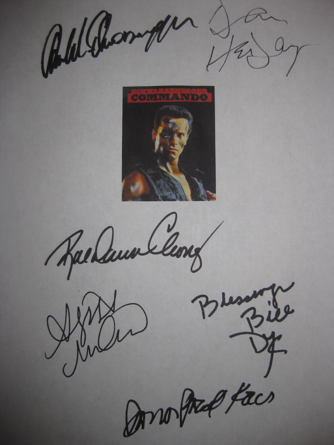 Commando Signed Film Movie Script Screenplay Autograph X6 Arnold ...