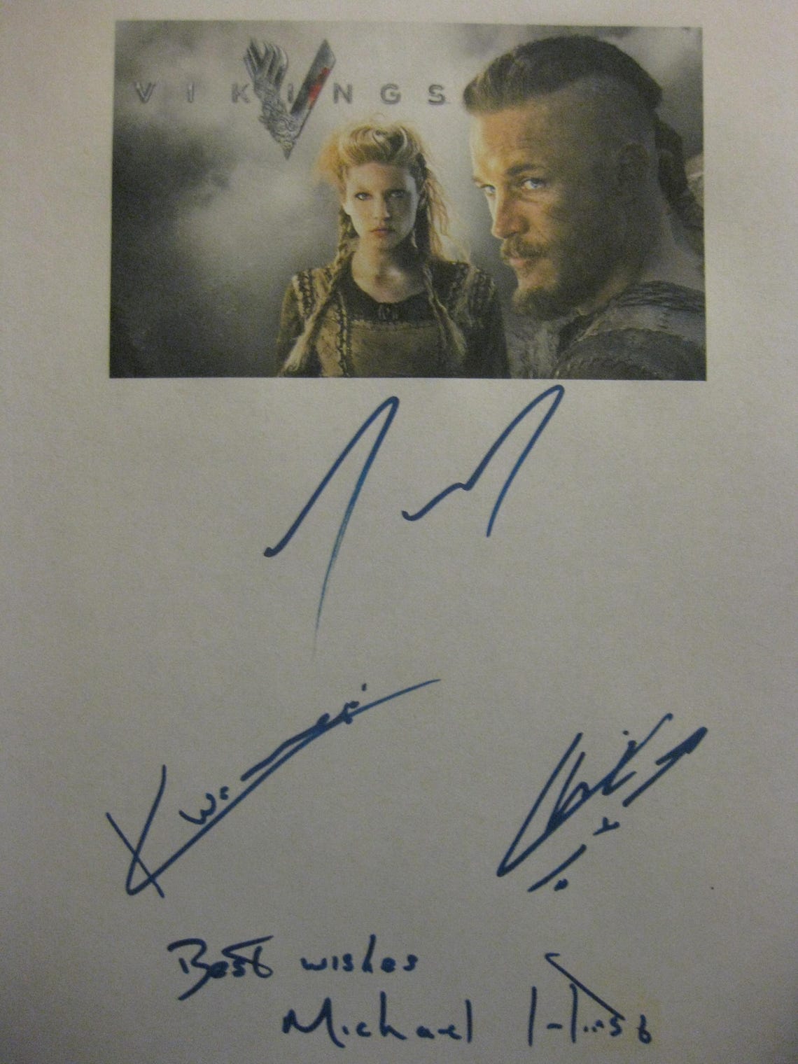 Vikings Signed TV Pilot Script Screenplay Autograph X4 Travis Fimmel Katheryn Winnick Clive ...