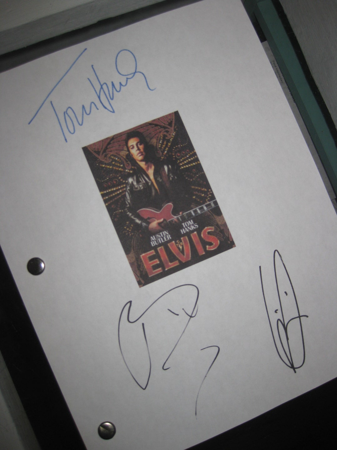 Elvis Signed Movie Film Script Screenplay X3 Autograph Tom Hanks Austin ...