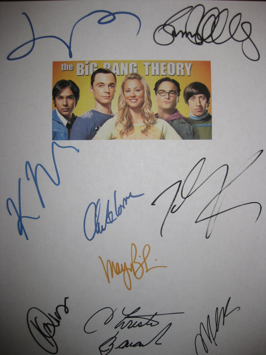 The Big Bang Theory Signed X9 TV Screenplay Script Kaley Cuoco Johnny ...