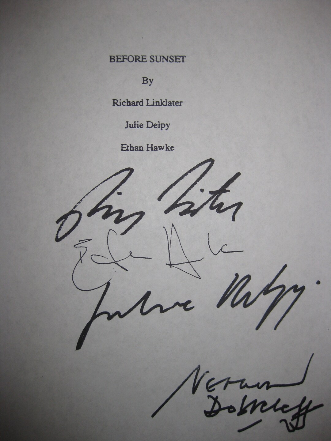 Before Sunset Signed Film Movie Screenplay Script Autograph X4 Ethan ...