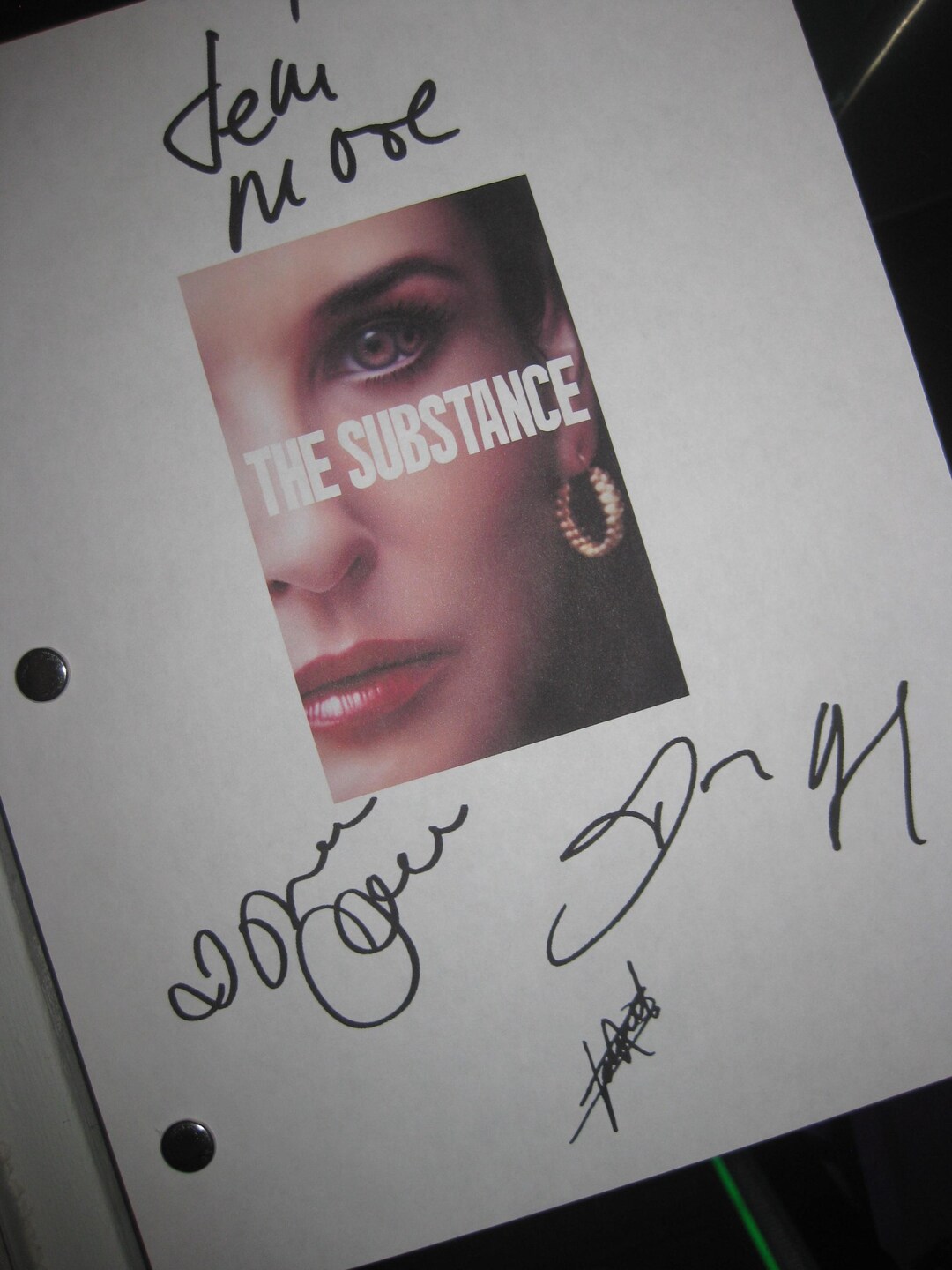 The Substance Signed Film Movie Script Screenplay X4 Autographs Demi ...