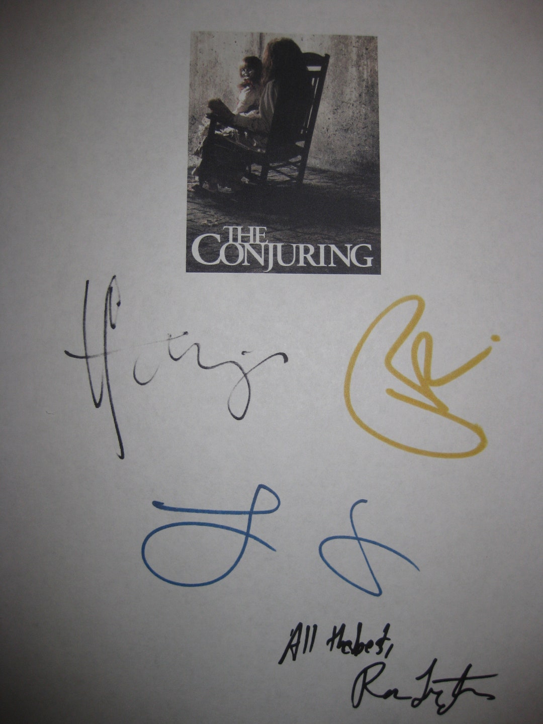 The Conjuring Signed Film Movie Screenplay Script X4 Autograph Vera ...