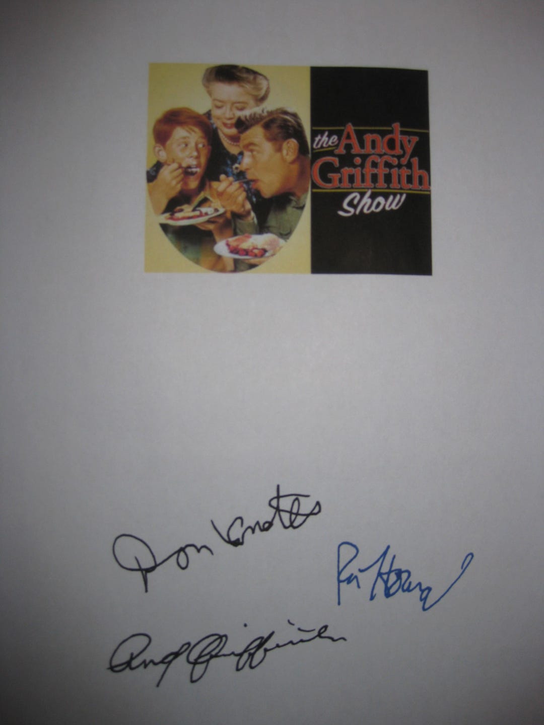 The Andy Griffith Show Signed TV Screenplay Script X3 Autograph Ron ...