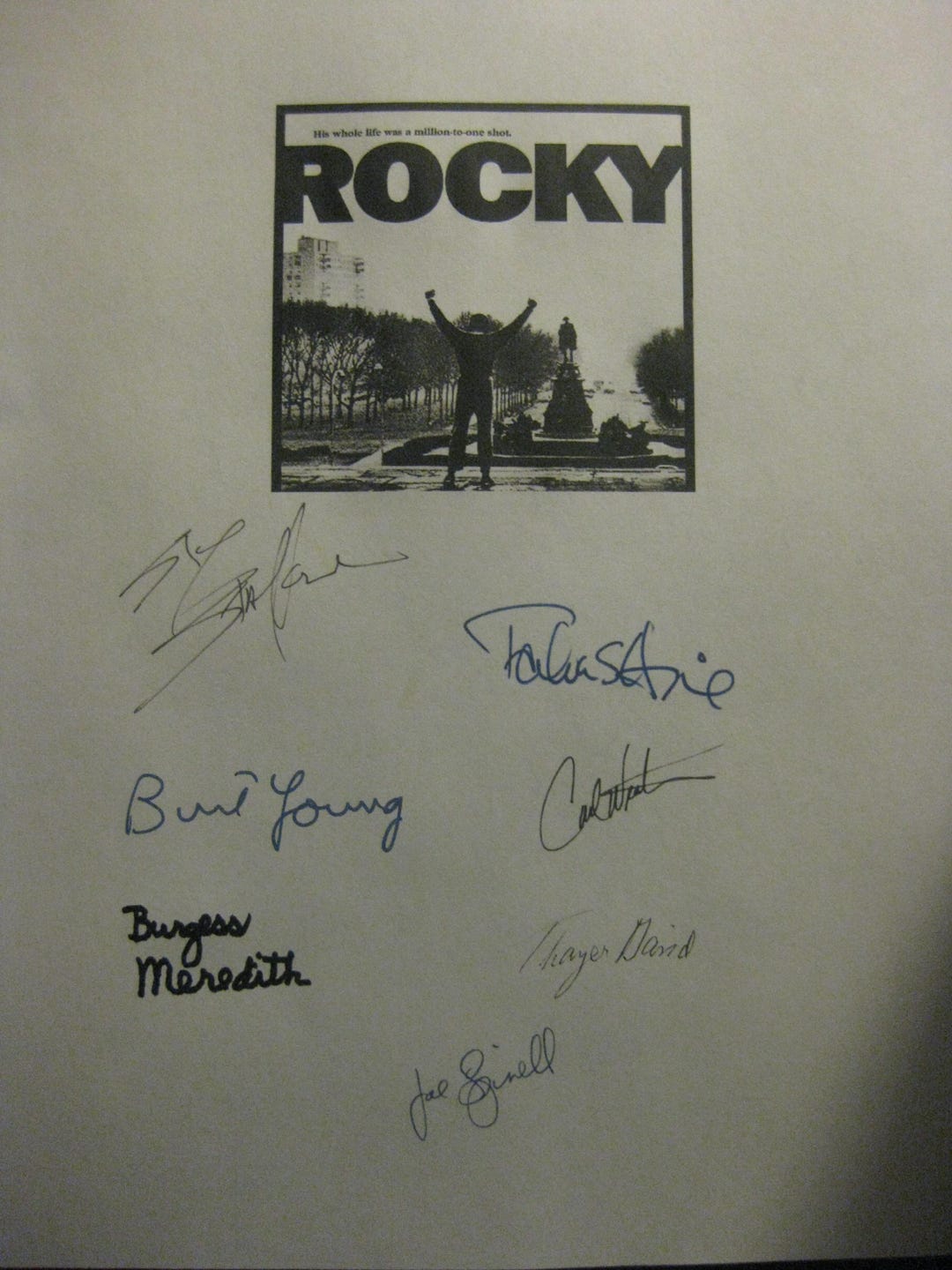 Rocky Signed Film Movie Script Screenplay Sylvester Stallone Talia Shire Burt Young Carl ...