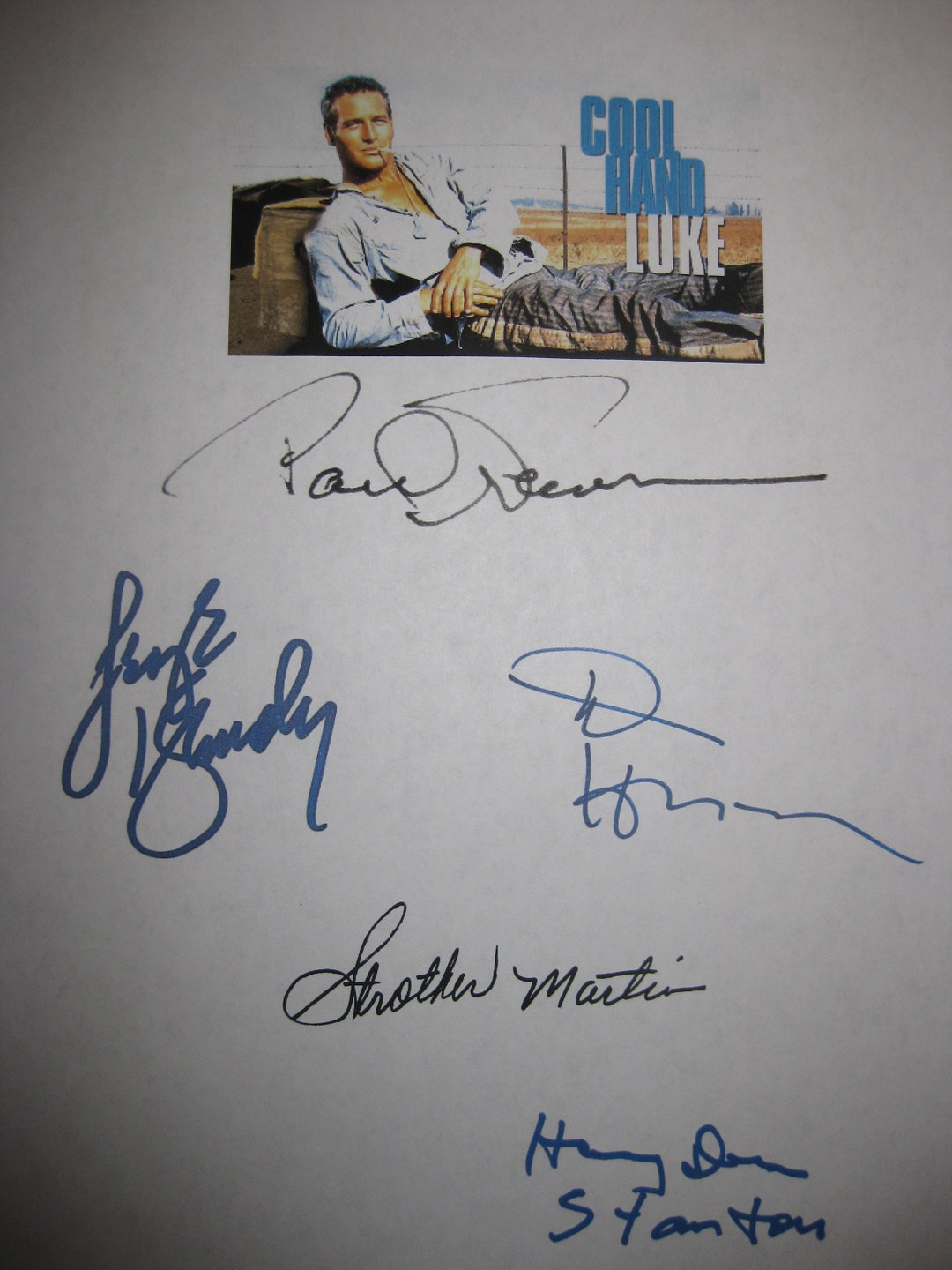 Cool Hand Luke Signed Film Movie Screenplay Script X5 Autograph Paul ...