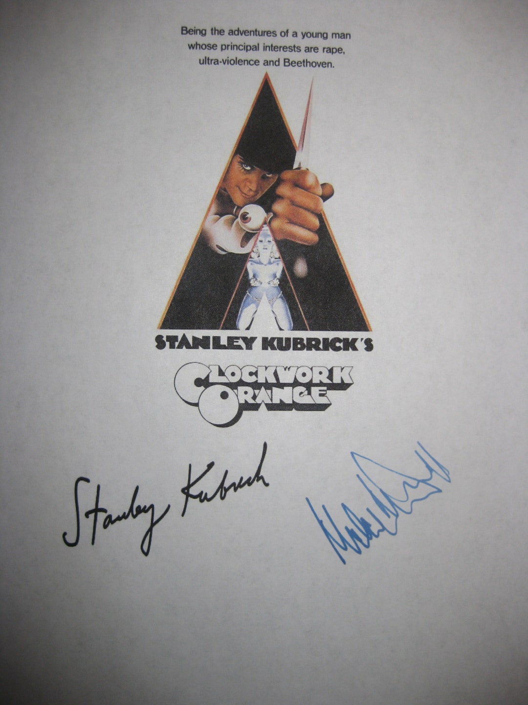 A Clockwork Orange Signed Film Movie Screenplay Script Autograph ...