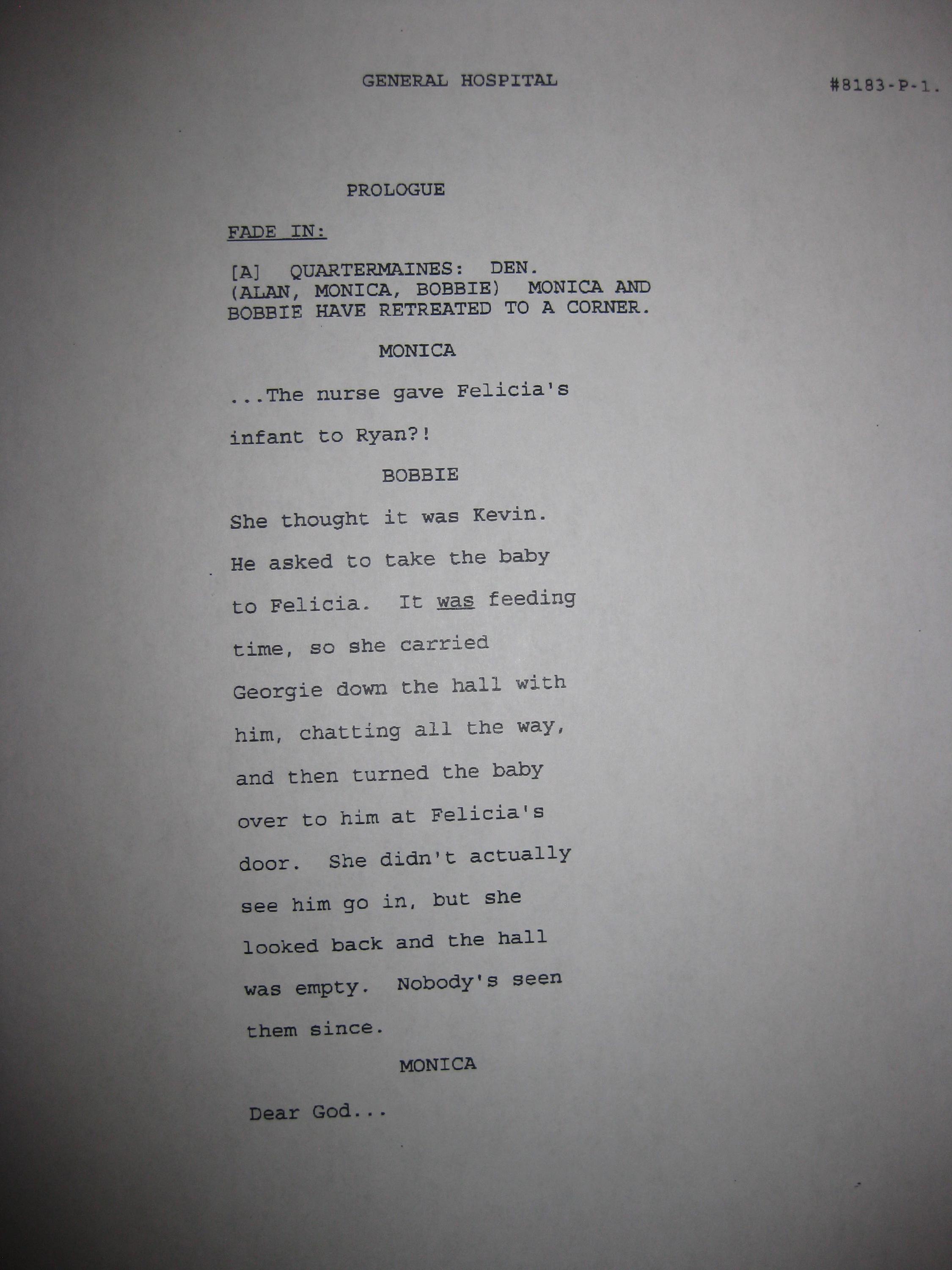 General Hospital Signed TV Script Screenplay 1995 Autograph X12 Michael ...