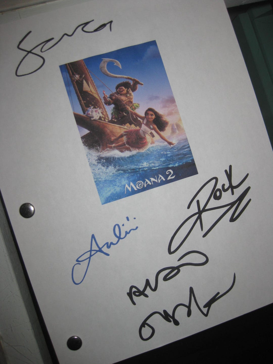 Moana 2 Signed Movie Film Screenplay Script X4 Autographs Auli'i ...