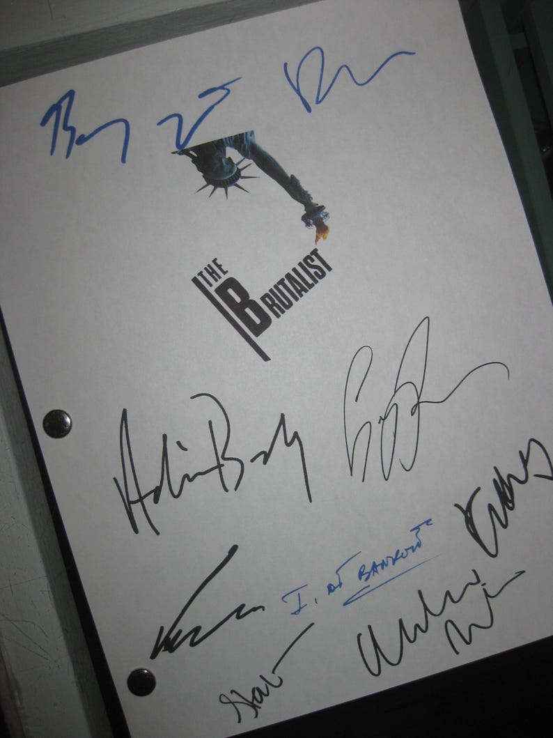 The Brutalist Signed Film Movie Script Screenplay X9 Autograph Brady ...