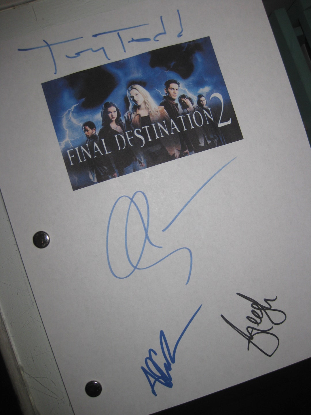 Final Destination 2 2003 Signed Movie Film Script Screenplay X4 ...