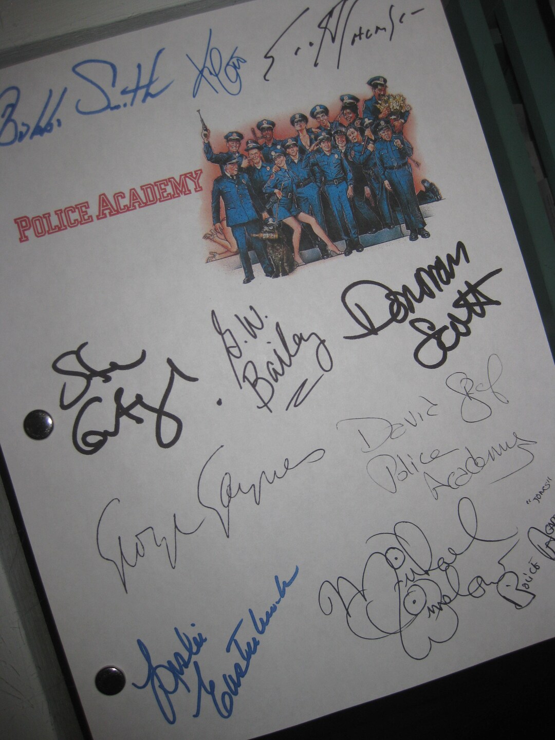 Police Academy Signed Movie Film Script Screenplay X10 Autograph Steve ...