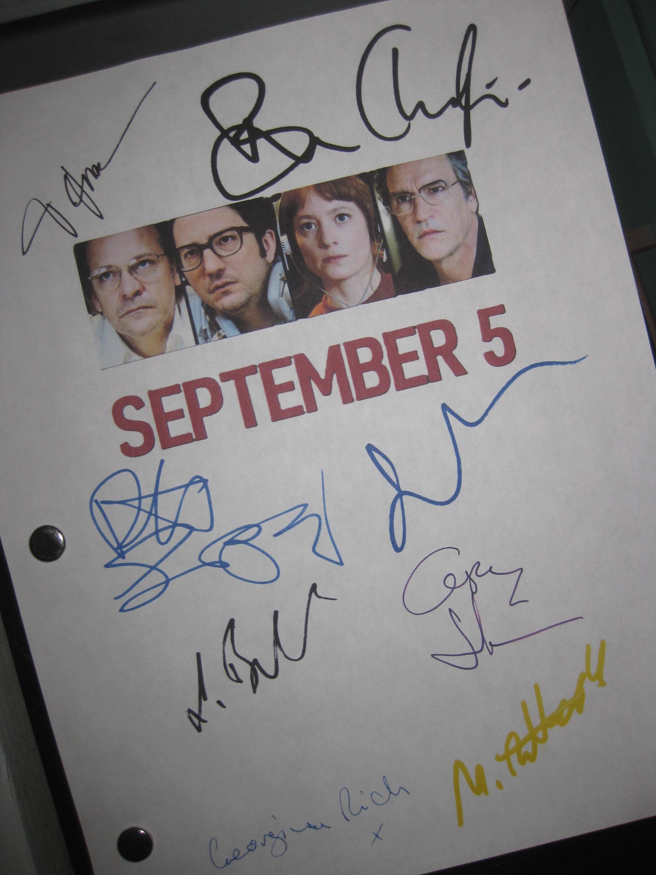September 5 Signed Film Movie Script Screenplay X8 Autographs Peter ...