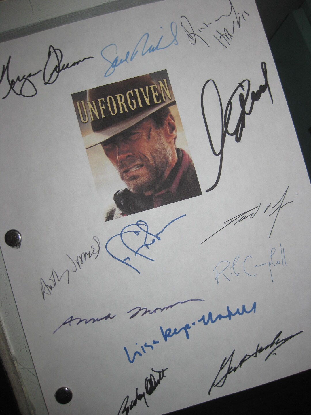 Unforgiven Signed Film Movie Script Screenplay X12 Autographs Clint Eastwood Gene Hackman Morgan ...