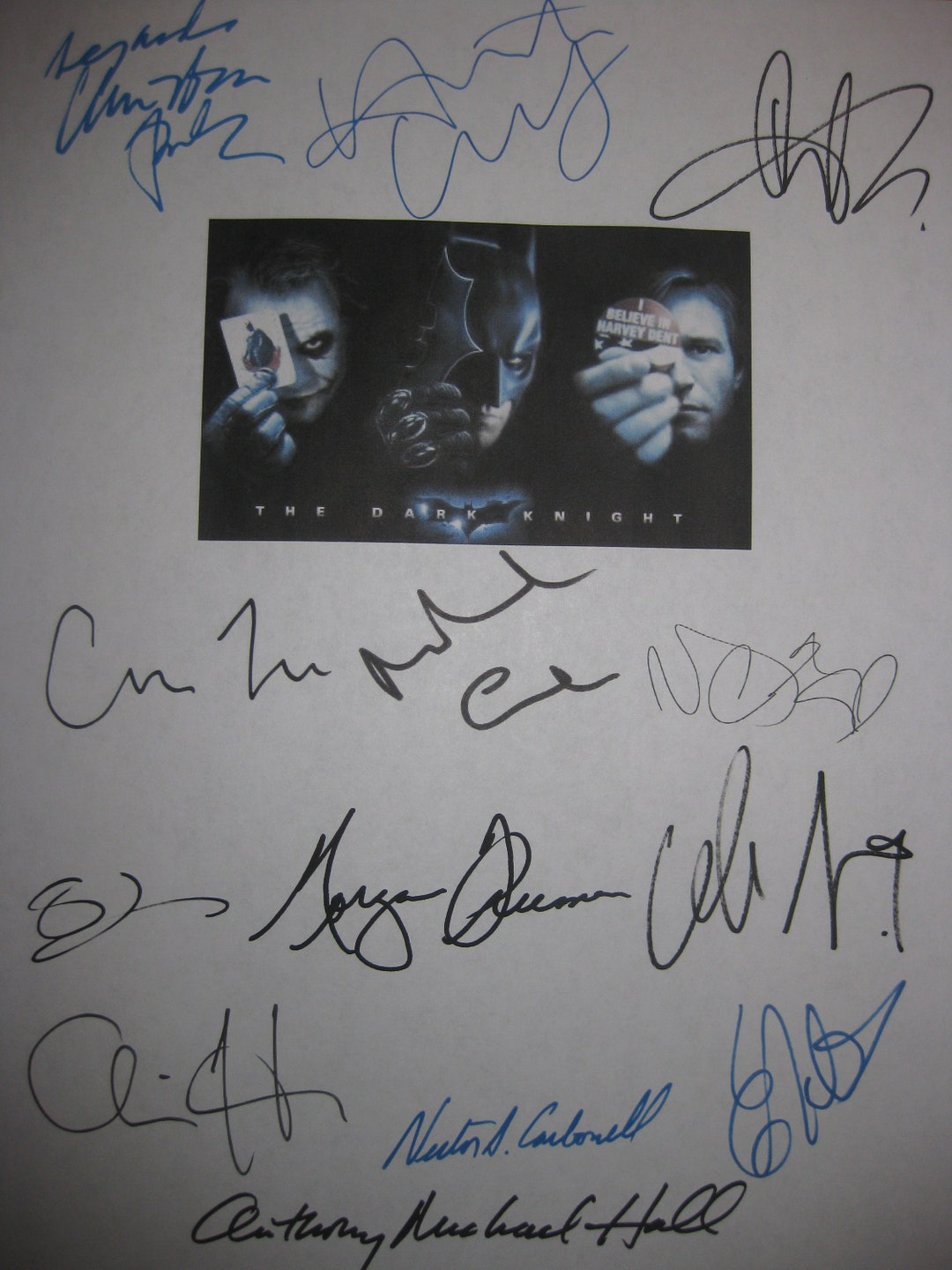 The Dark Knight Signed Film Movie Screenplay Script X13 Autograph ...