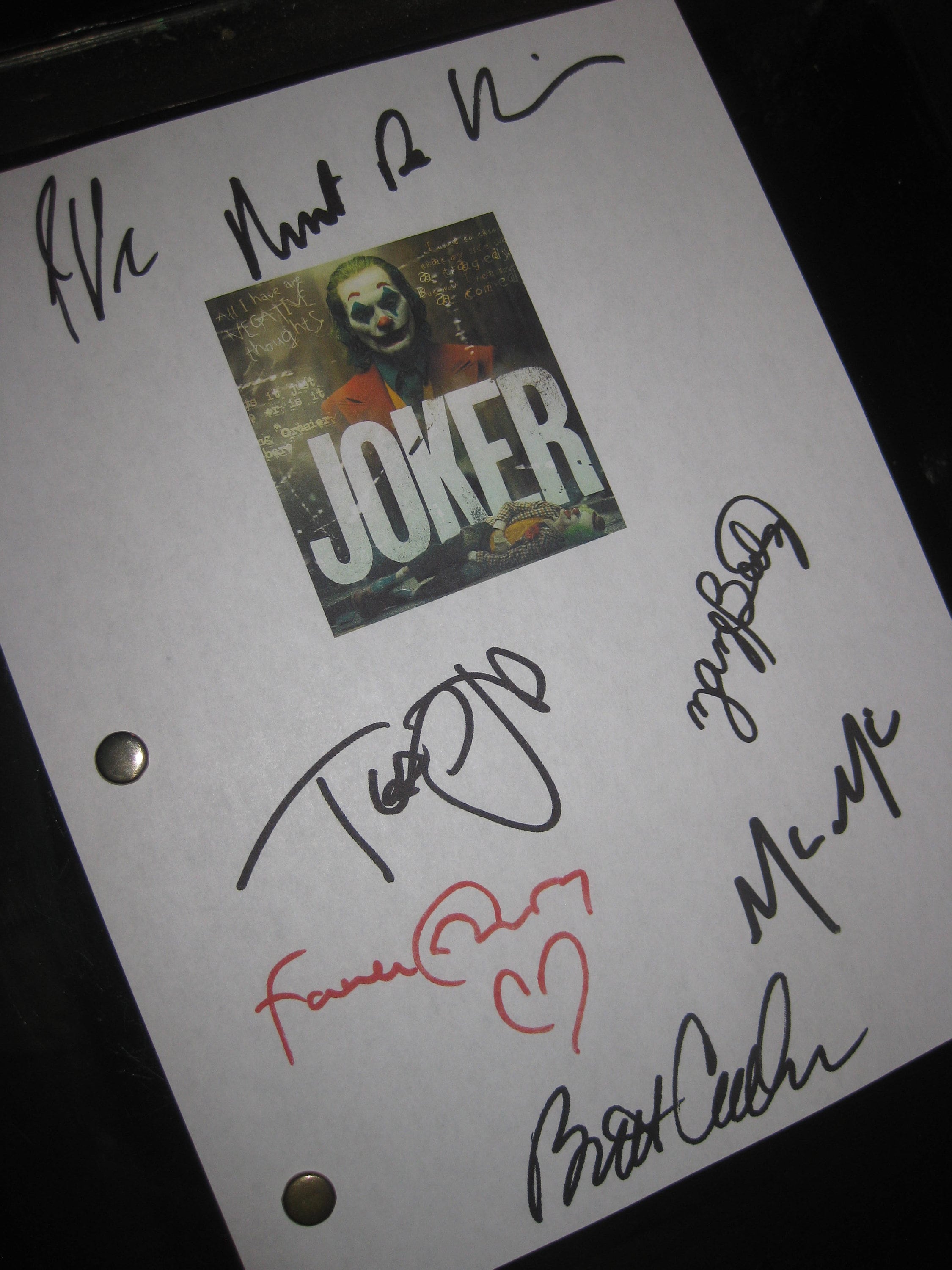 Joker Signed Film Movie Script Screenplay X7 Autographs Todd Phillips ...