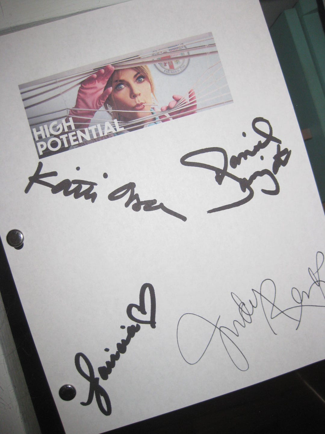 High Potential Signed TV Pilot Script Screenplay X4 Autographs Kaitlin ...