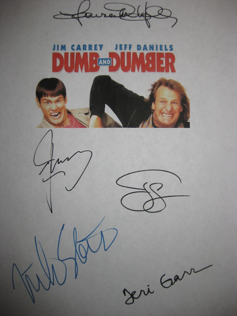 Dumb and Dumber Signed Movie Film Script Screenplay Autograph X5 Jim ...
