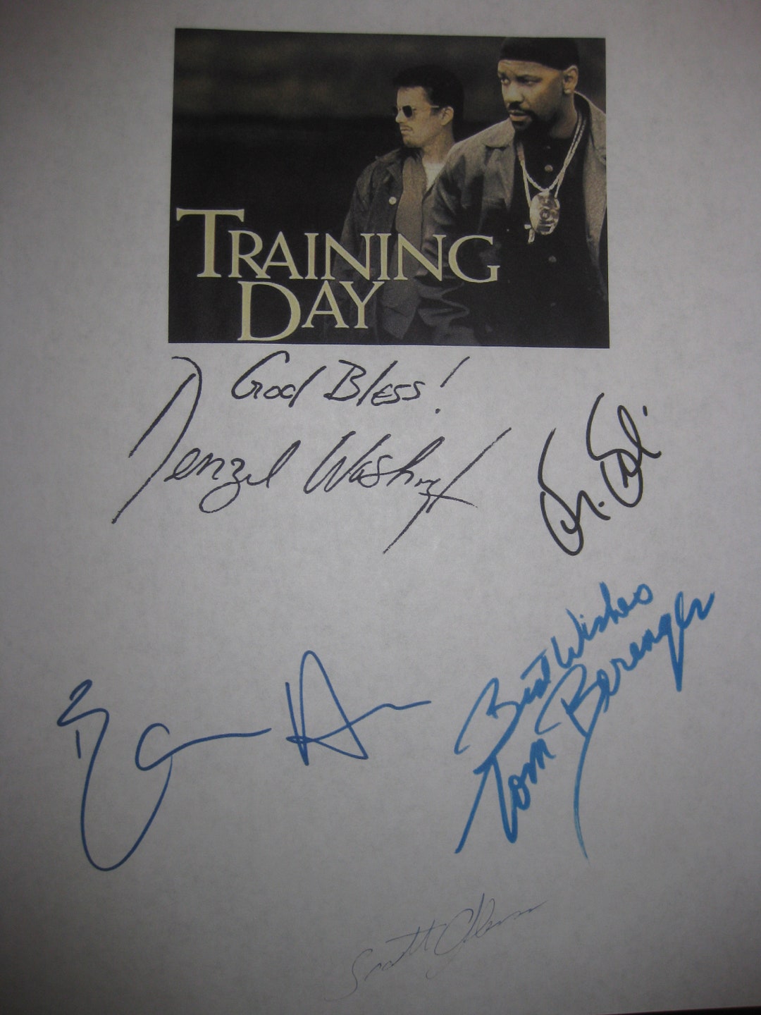 Training Day Signed Film Movie Screenplay Script X5 Autograph Denzel ...