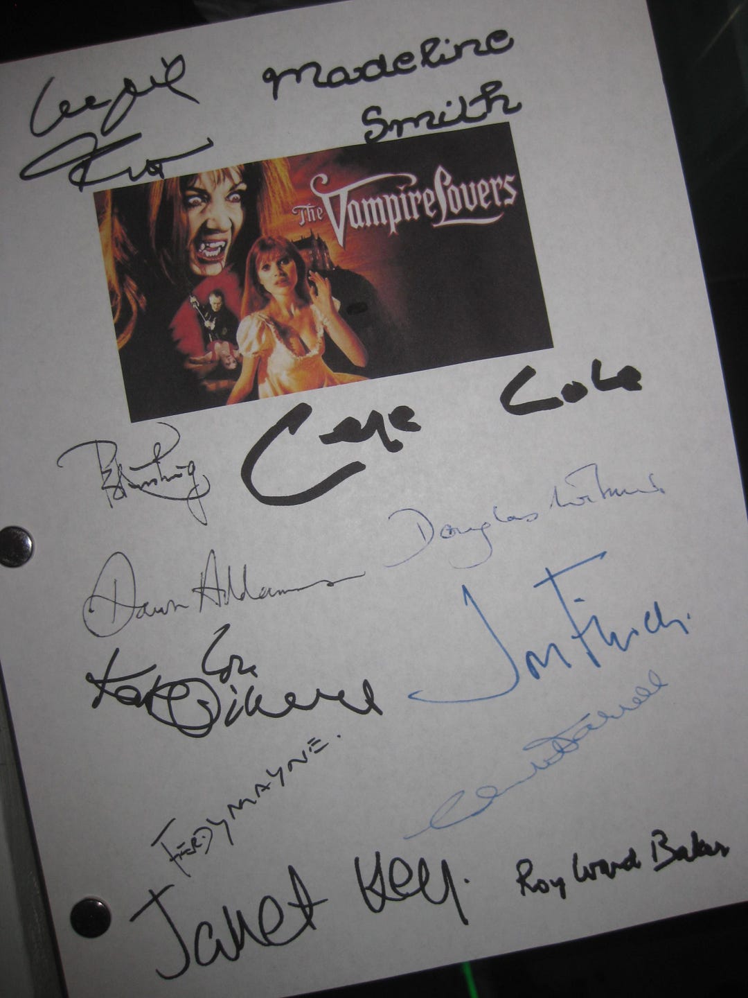 The Vampire Lovers Signed Movie Film Script Screenplay X12 Autograph ...