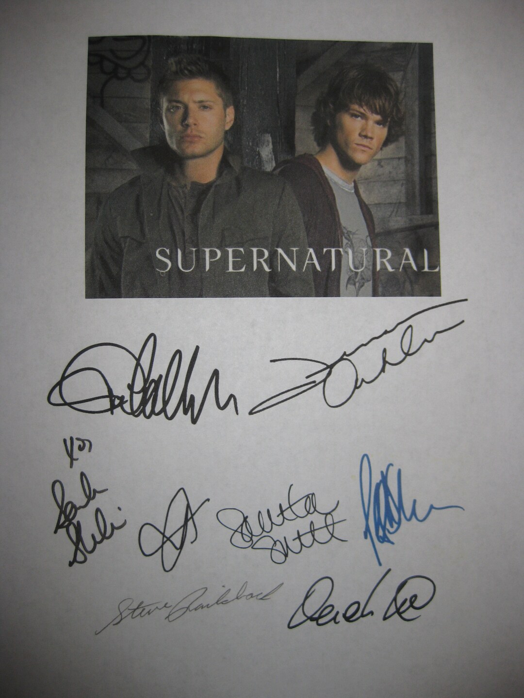 Supernatural Signed TV Script X8 Autograph Jared Padalecki Jensen ...