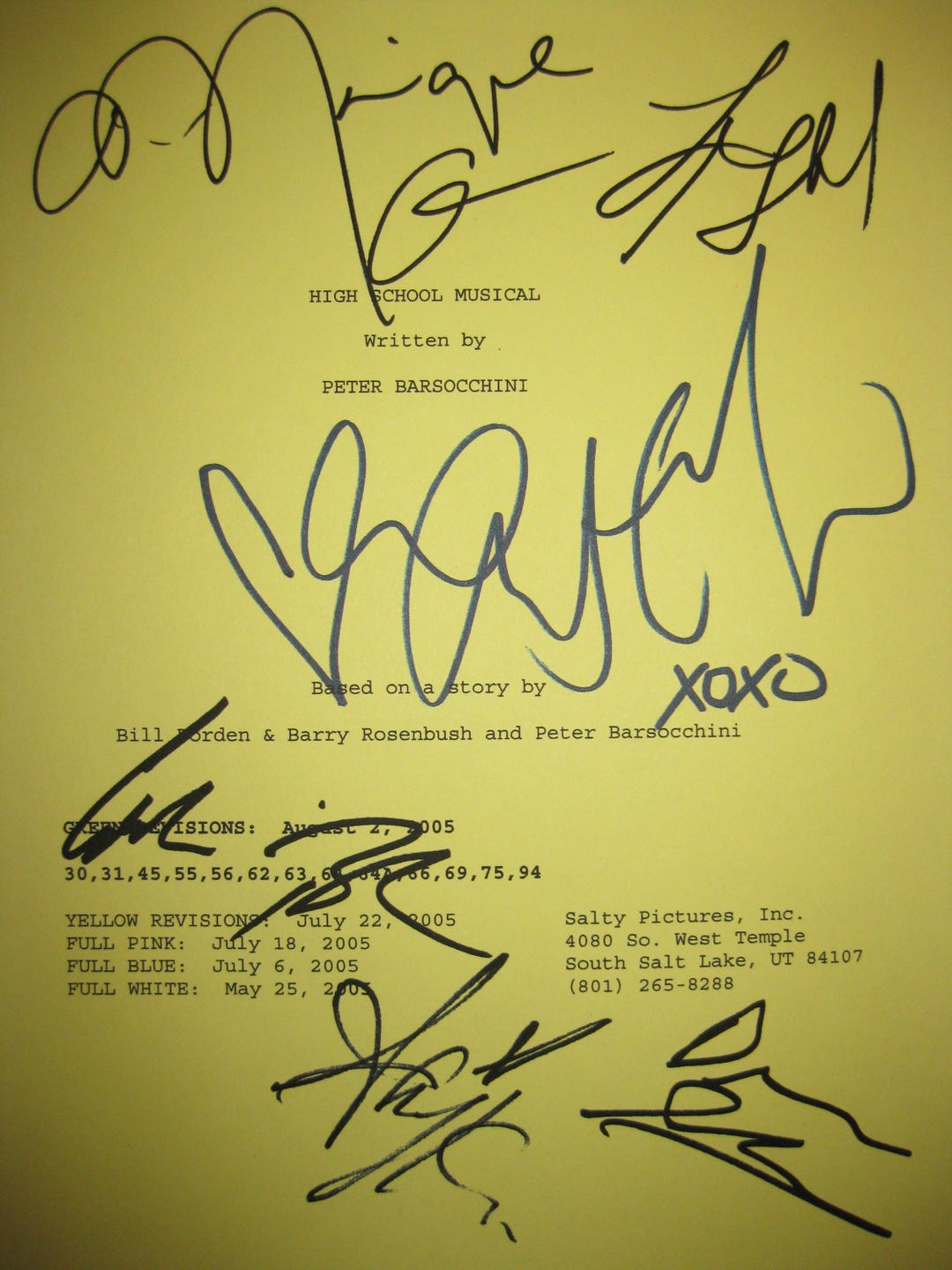 High School Musical Signed Movie Film Screenplay Script Autographs ...