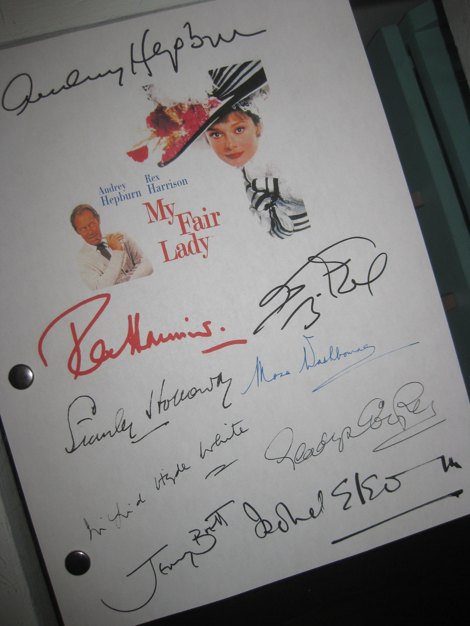 My Fair Lady Signed Movie Film Script Screenplay X9 Autograph Audrey ...