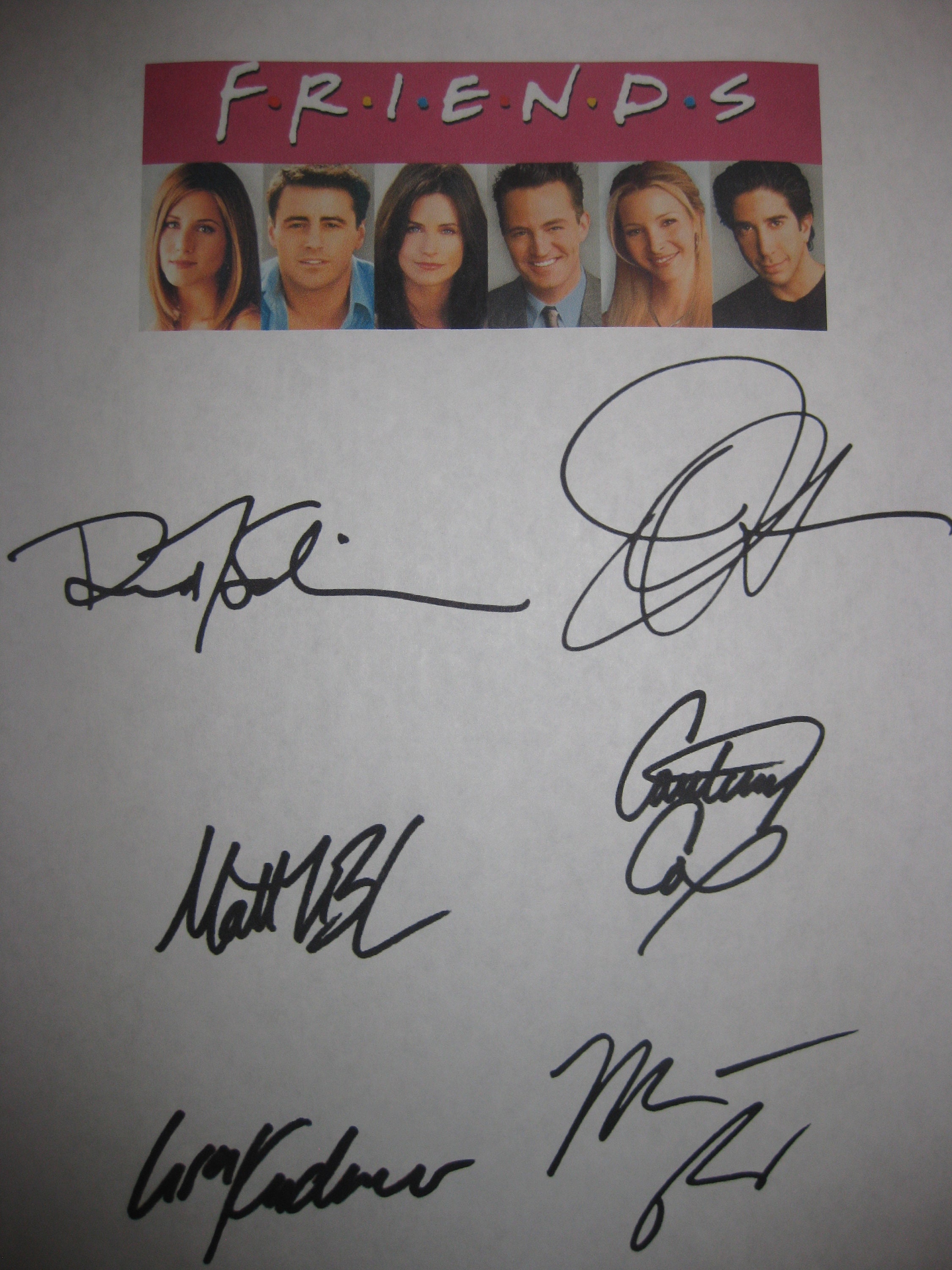 Friends Signed Wedding TV Script Screenplay Autographs Jennifer Aniston ...